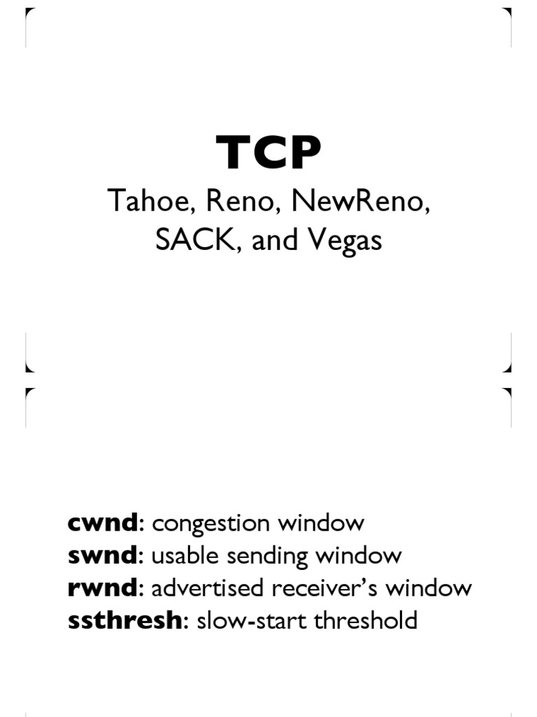 TCP Tahoe Reno Sack Vega | PDF