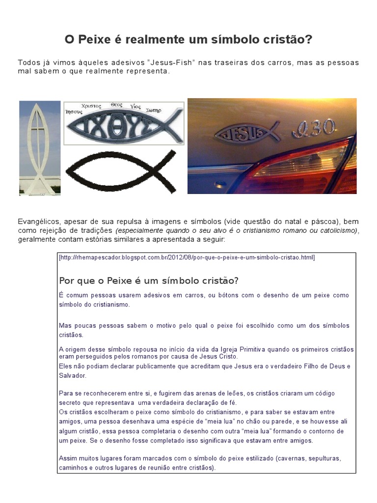 Significado do Peixe no Cristianismo | PDF | Jesus | Deus