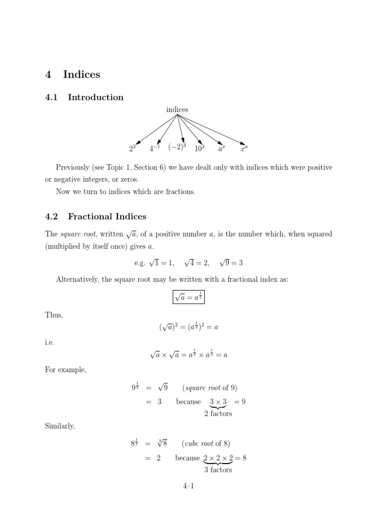 04 Indices | PDF | Integer | Multiplication