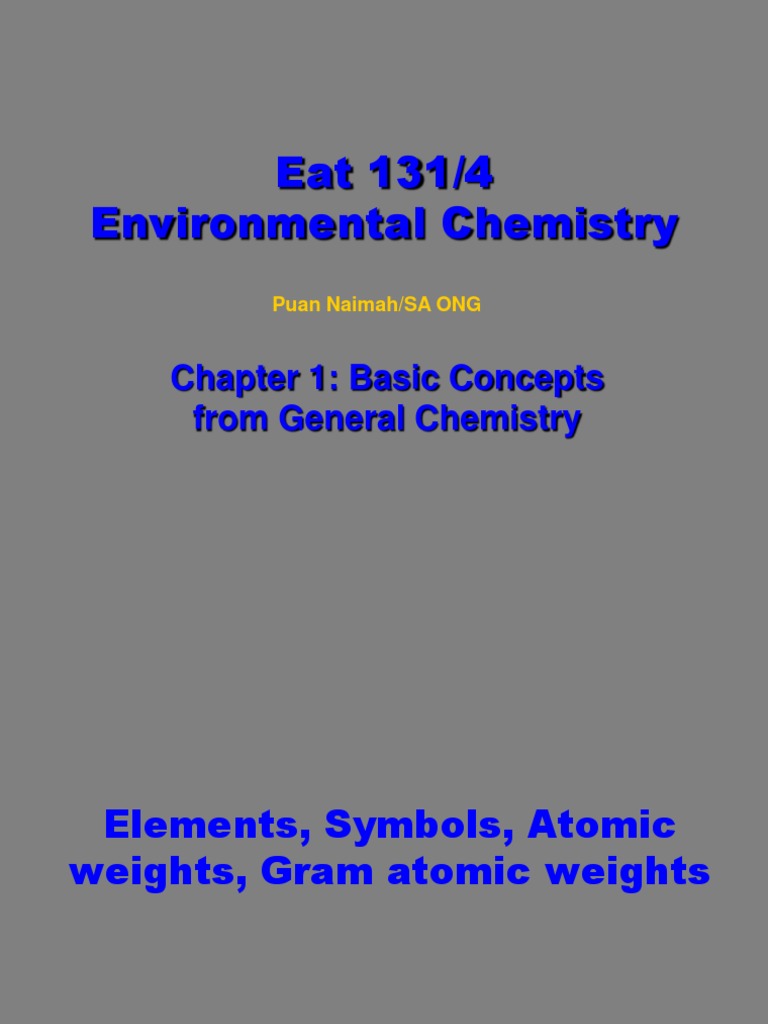 General Chemistry 1 | PDF | Chemical Compounds | Chemical Elements
