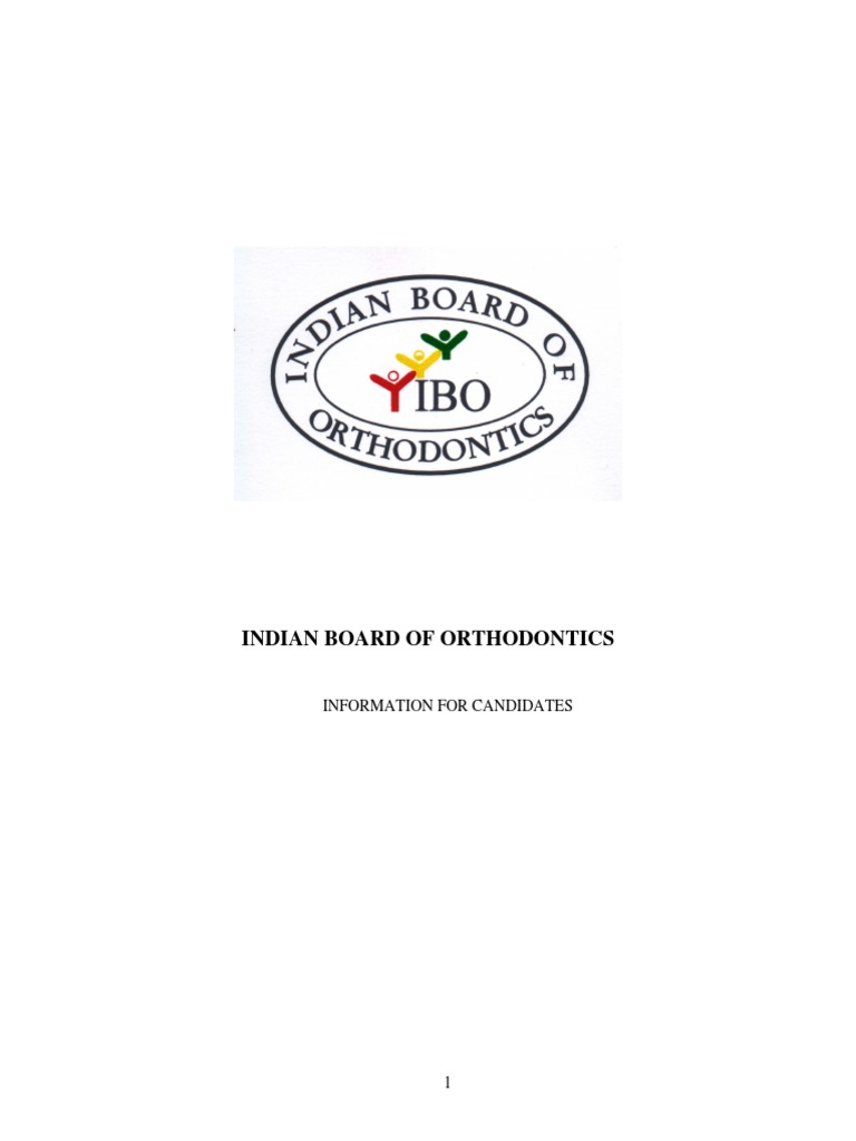 IBO - Information For Candidates | PDF | Orthodontics | Mouth