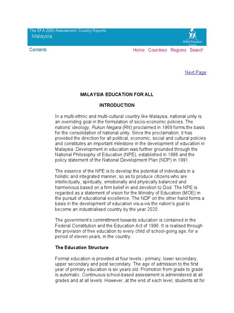 The EFA 2000 Assessment | PDF