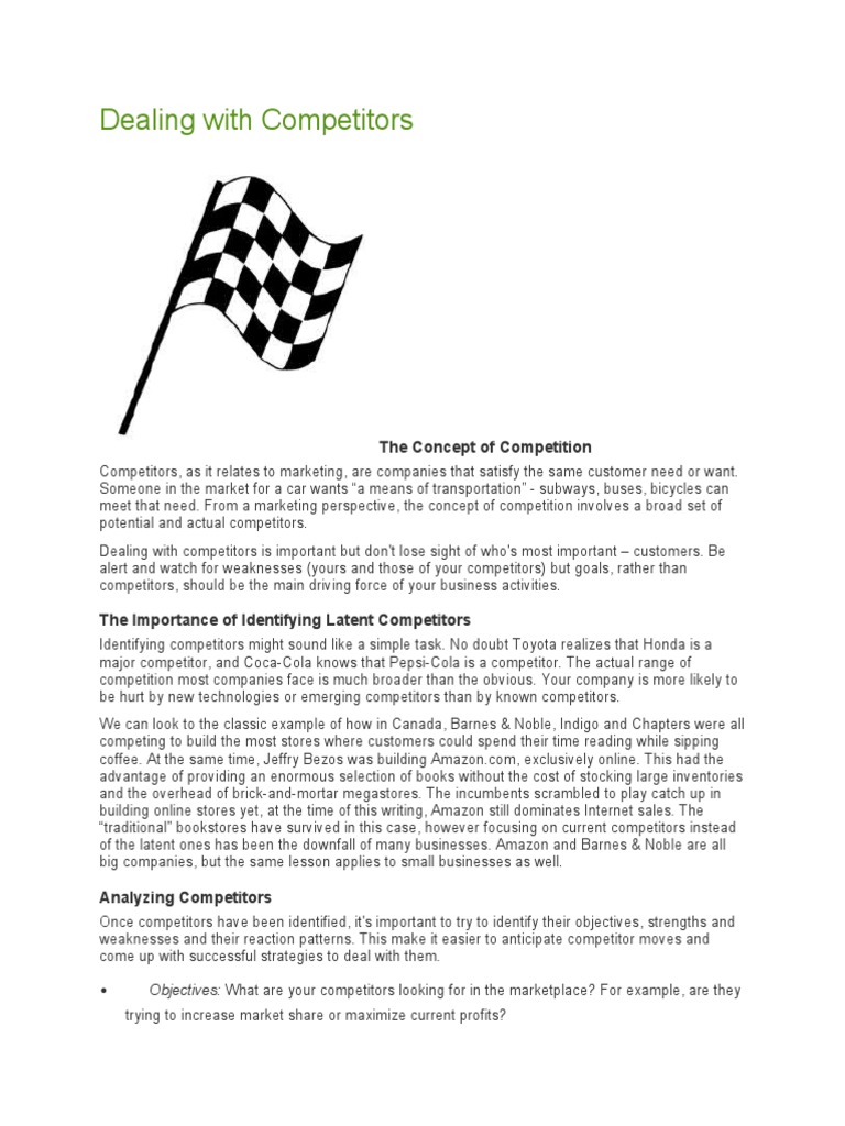 Dealing With Competitors | PDF | Competition | Marketing