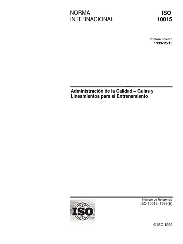 Norma ISO 10015 1999 Espanol PDF | PDF