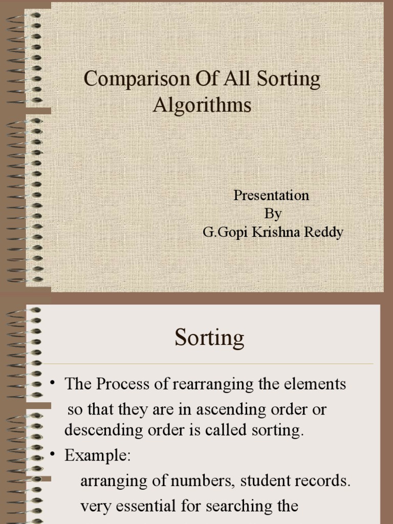 Comparison of All Sorting Algorithms | PDF | Computer Data | Combinatorics