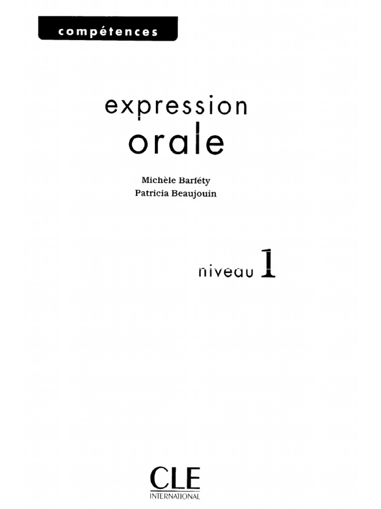Expression Oral - Niveau 1 | PDF