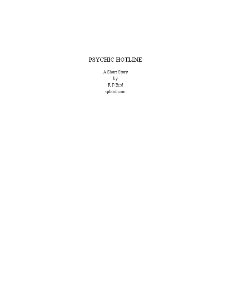 Psychic Hotline A Short Story | PDF | Business