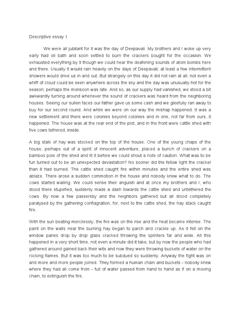 A House on Fire: A Descriptive Essay | PDF | Nature