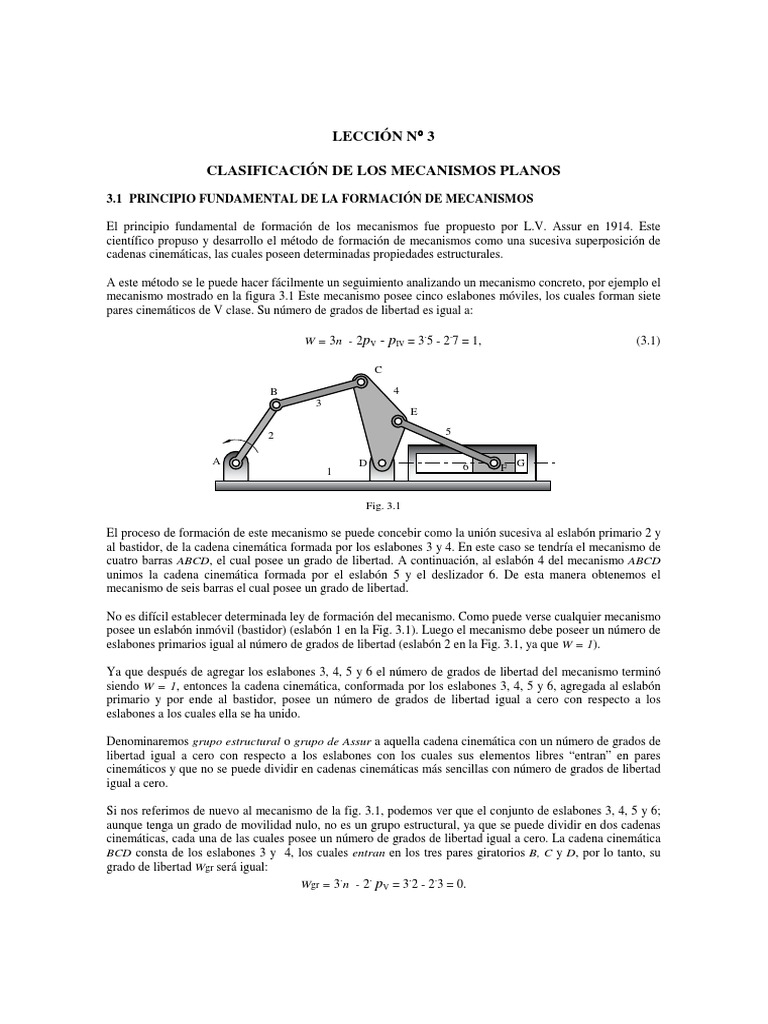 LECCION3 Clasificacion | PDF | Cinemática | Eje