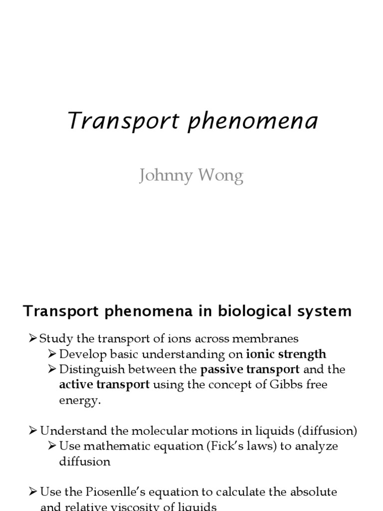 07 Transport Phenomena | PDF | Ion | Diffusion