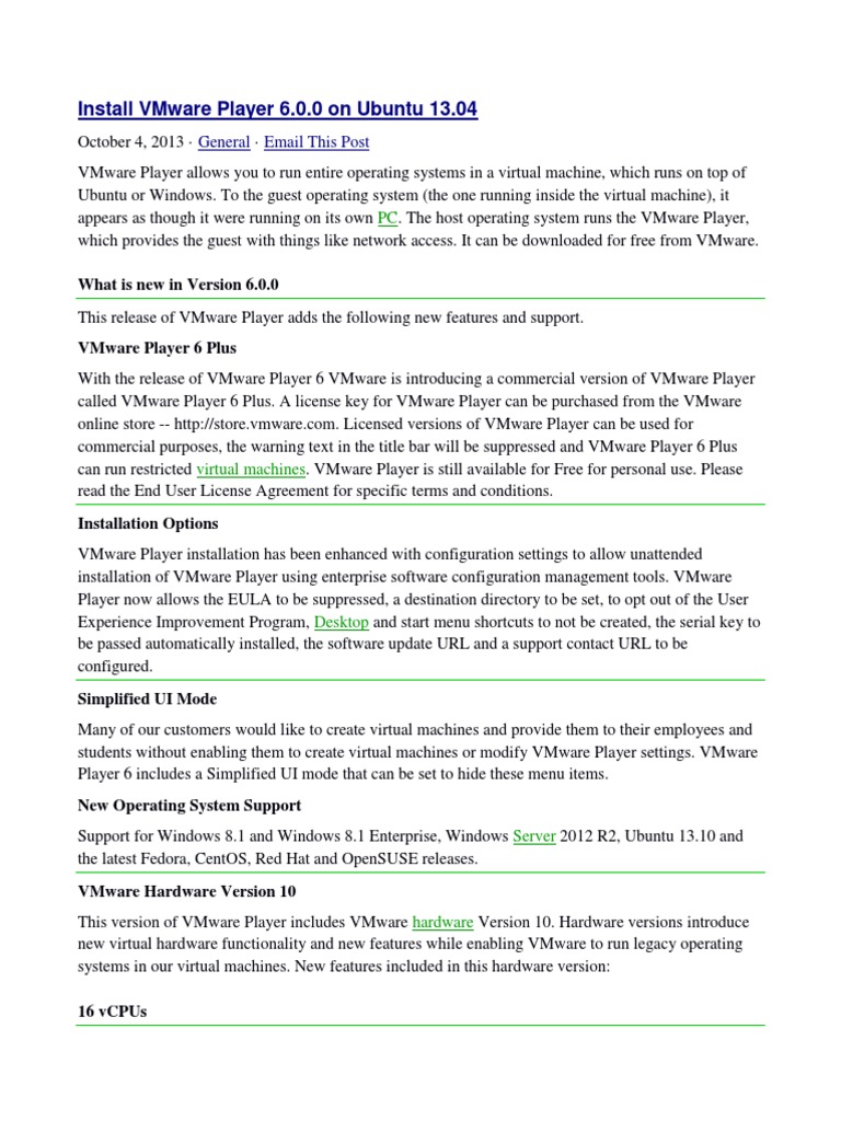 Install Vmware Player 6.0.0 On Ubuntu 13.04: General Email This Post ...