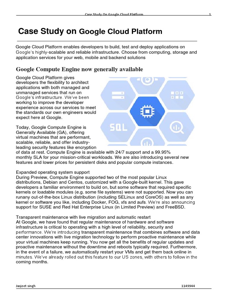 Case Study on Google Cloud Platform | Cloud Computing | System Software