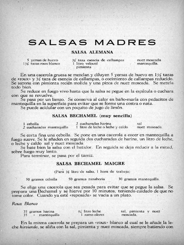 Salsas Madres | PDF | Salsa | Mayonesa