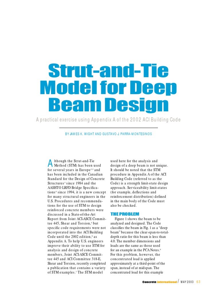 Strut and Tie Model For Deep Beam Design (To ACI Building Code) | PDF ...