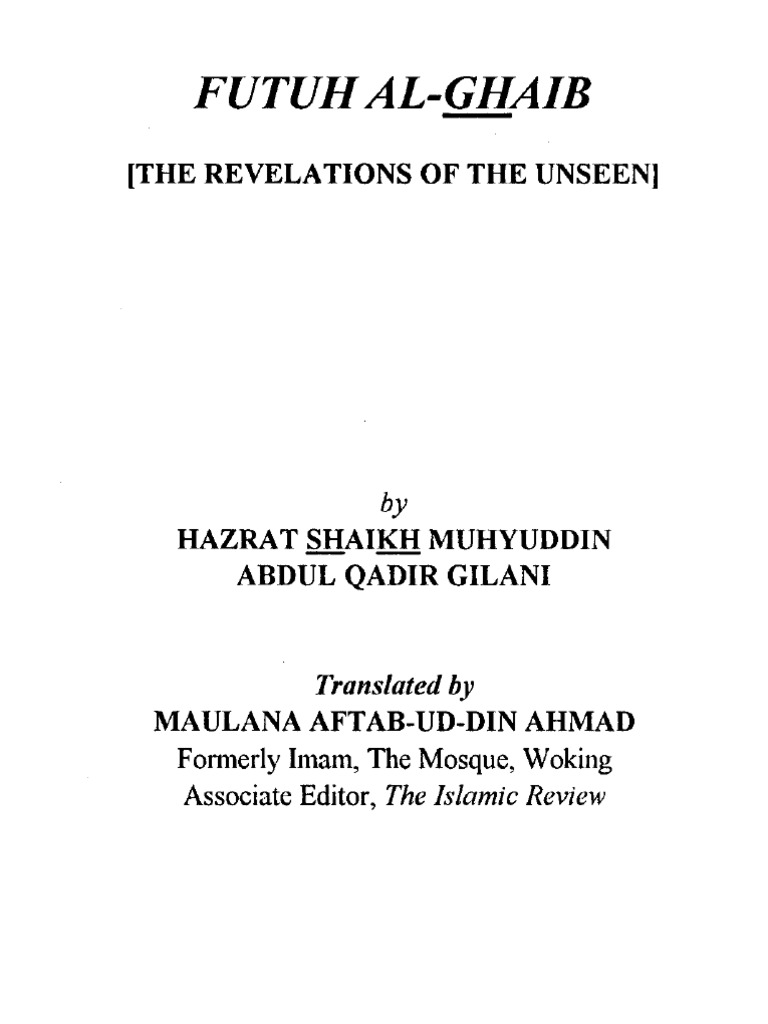 Futuh Al Ghaib | PDF | Sheikh | Sufism