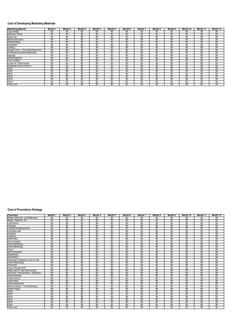 Growthink's Ultimate Marketing Plan Template Financial Projections ... Growthink's Ultimate Marketing Plan Template Financial Projections ...