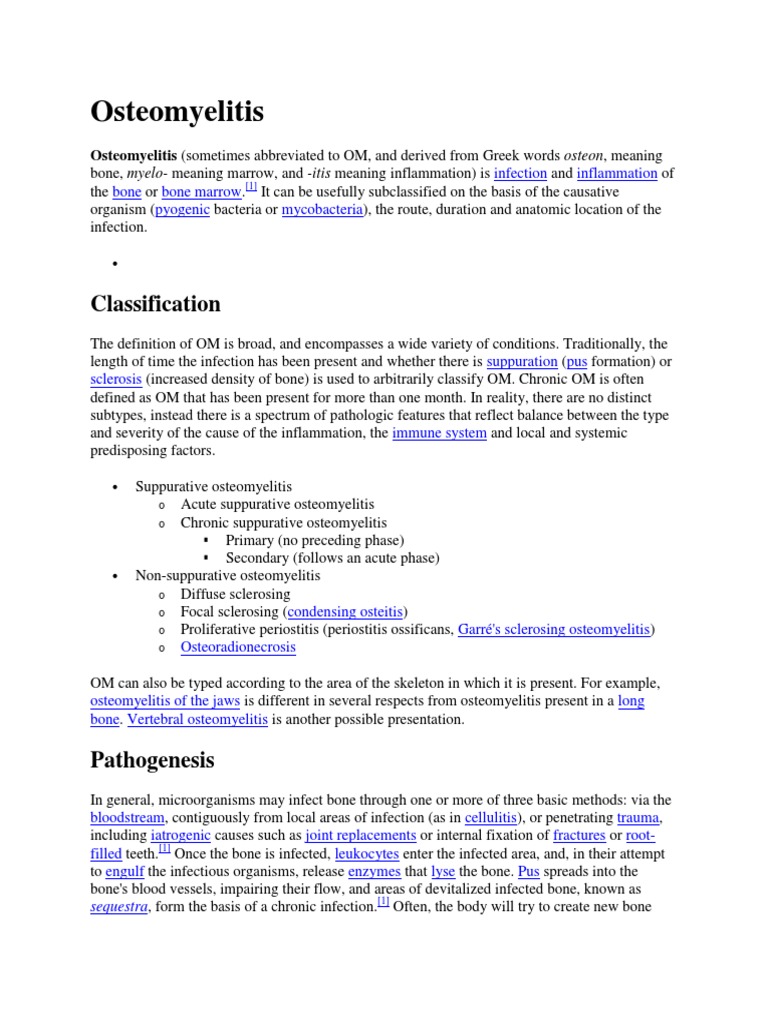 Osteomyelitis | PDF | Clinical Medicine | Clinical Pathology