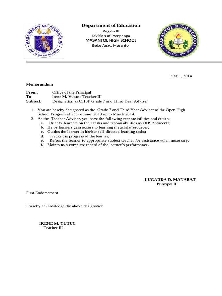 OHSP Designation | Secondary School | Teachers