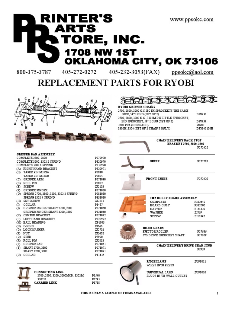 Replacement Parts For Ryobi | PDF | Switch | Belt (Mechanical)