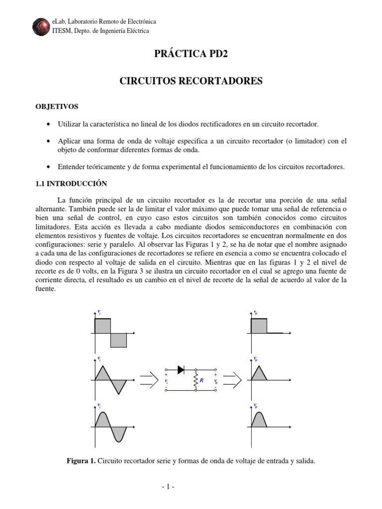 PD2 Circuitos Recortadores | PDF | Diodo | Física