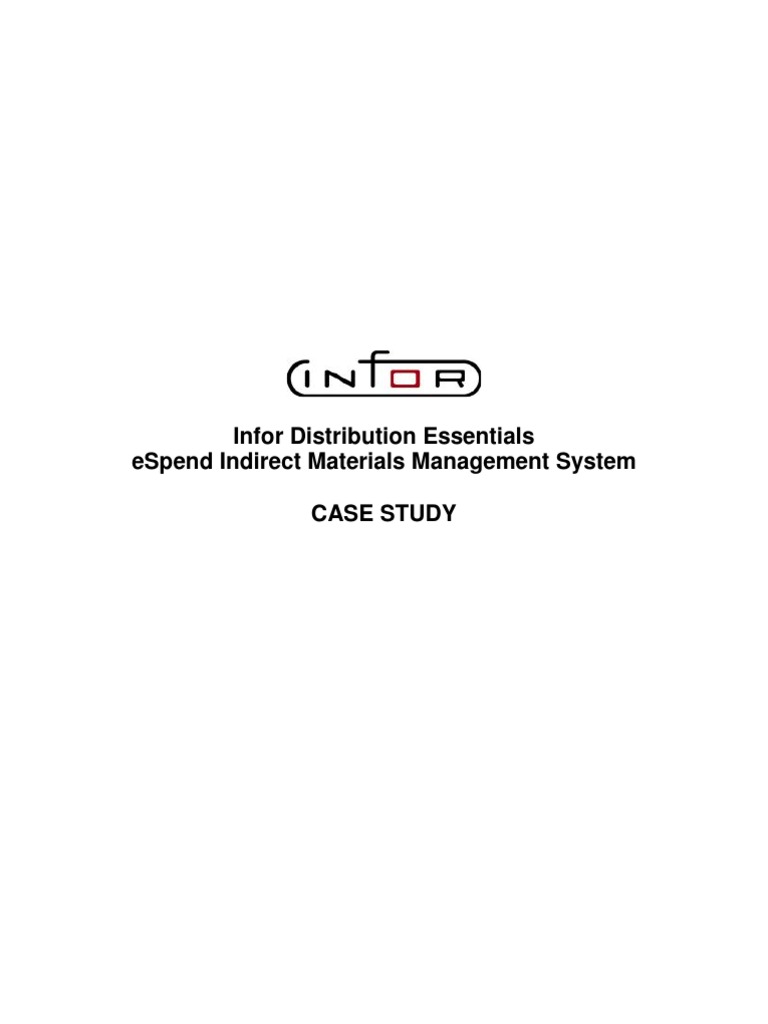 Infor Distribution Essentials Espend Indirect Materials Management ...