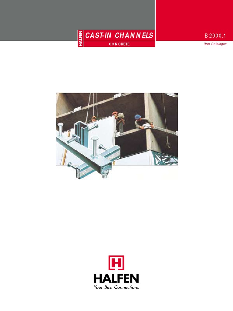 HALFEN Cast-In Channels Concrete B2000.1-E | PDF | Screw | Galvanization