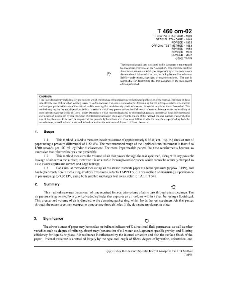 TAPPI T 460 Om-02 | PDF