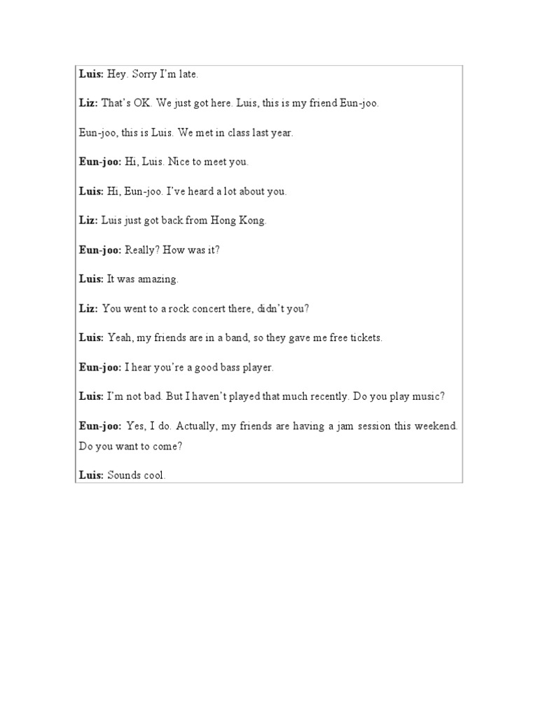 Meeting New Friends and Music Plans | PDF | Art