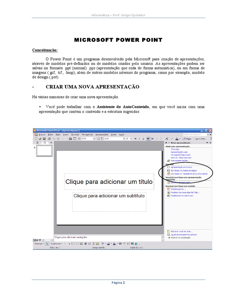 Apostila PowerPoint | PDF | Janela (informática) | Microsoft Power Point