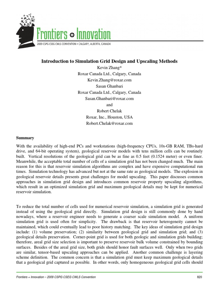 Introduction To Simulation Grid Design and Upscaling Methods | PDF ...