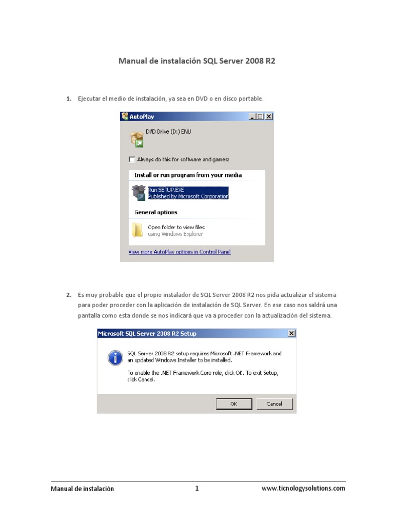Manual de Instalación SQL Server 2008 R2 | PDF | Servidor SQL de ...