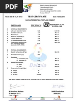 Cement Test Certificate | PDF | Cement | Manmade Materials