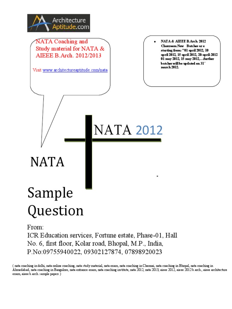 Nata Sample Papers | PDF | Schools | Standardized Tests