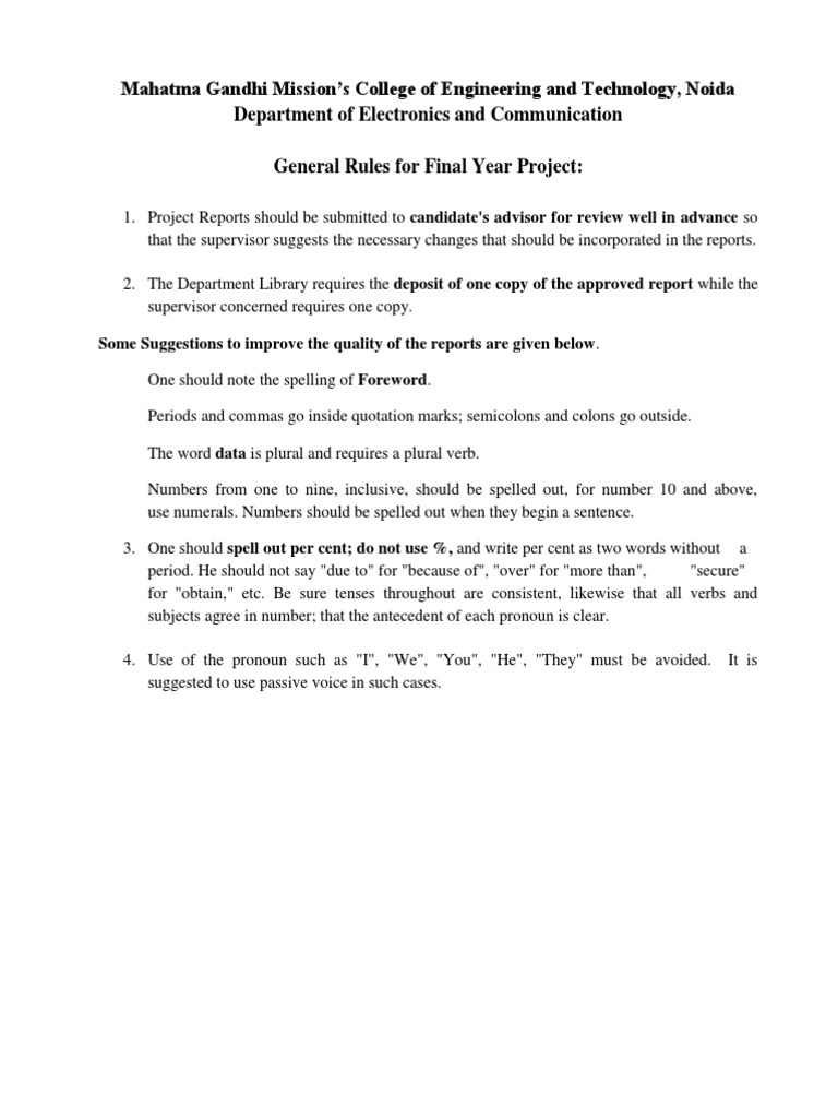 Ec Project Report Guidelines | PDF | Letter Case | Thesis