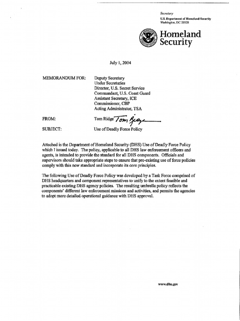 Use-of-Force Guidelines | PDF | U.S. Immigration And Customs ...