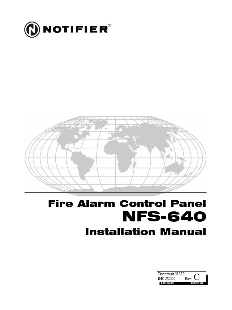 Notifier NFS-640 Install | PDF | Fire Sprinkler System | Electrical Wiring