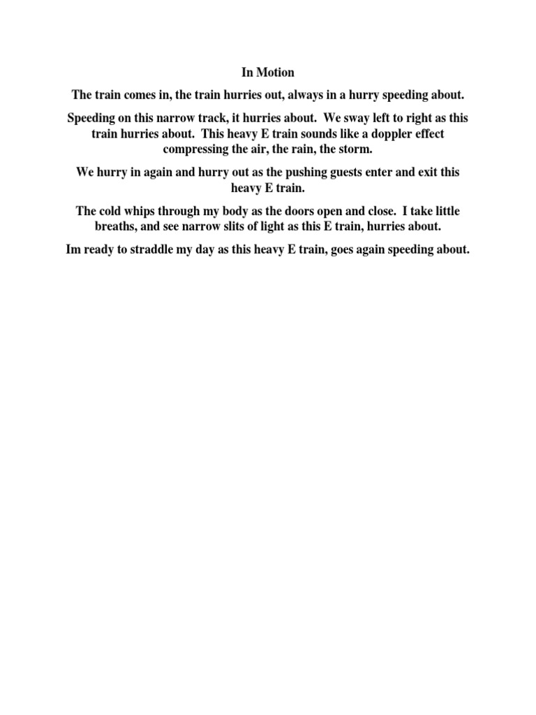 In Motion | PDF | Poetry