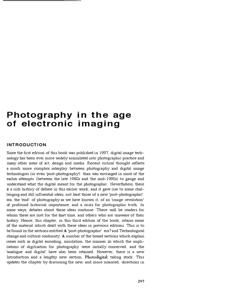 Photography in The Age of Electronic Imaging | PDF | Positivism | Camera