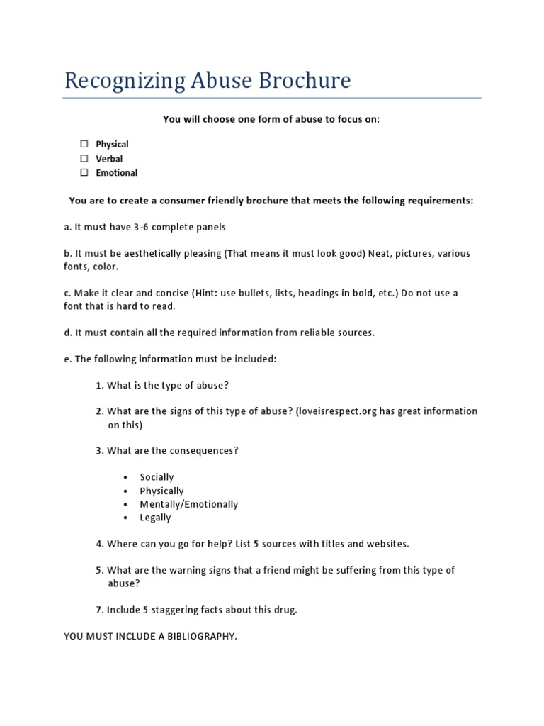 Recognizing Types of Abuse Brochure | PDF