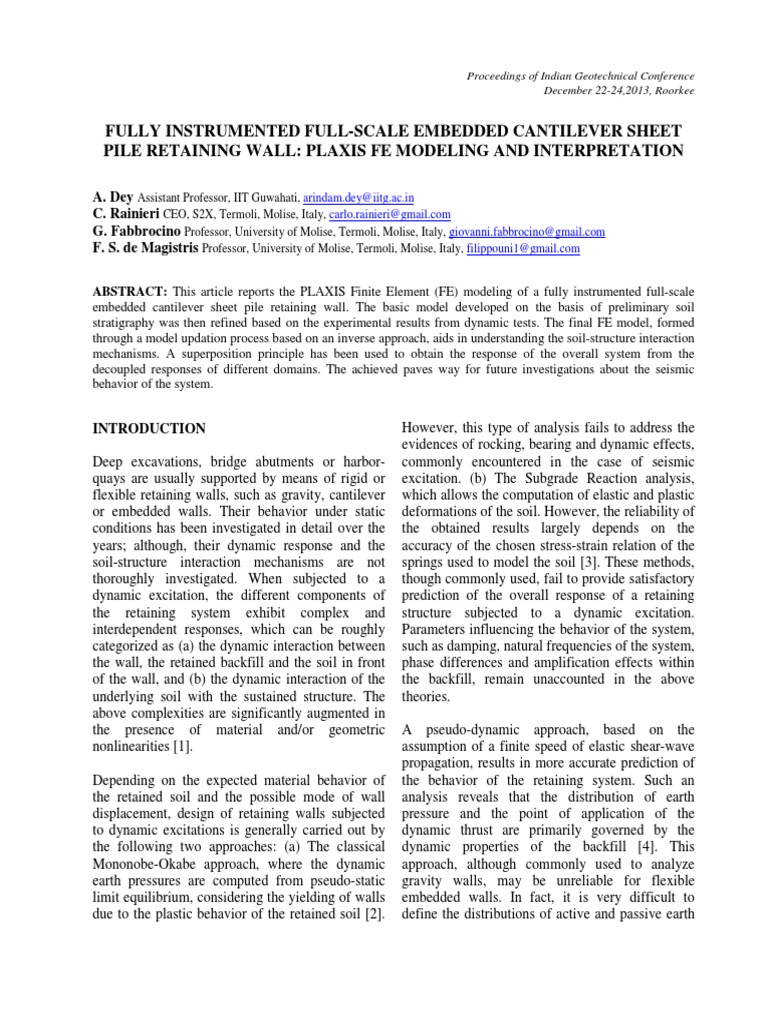 PLAXIS Modeling of Retaining Wall | PDF | Geotechnical Engineering ...