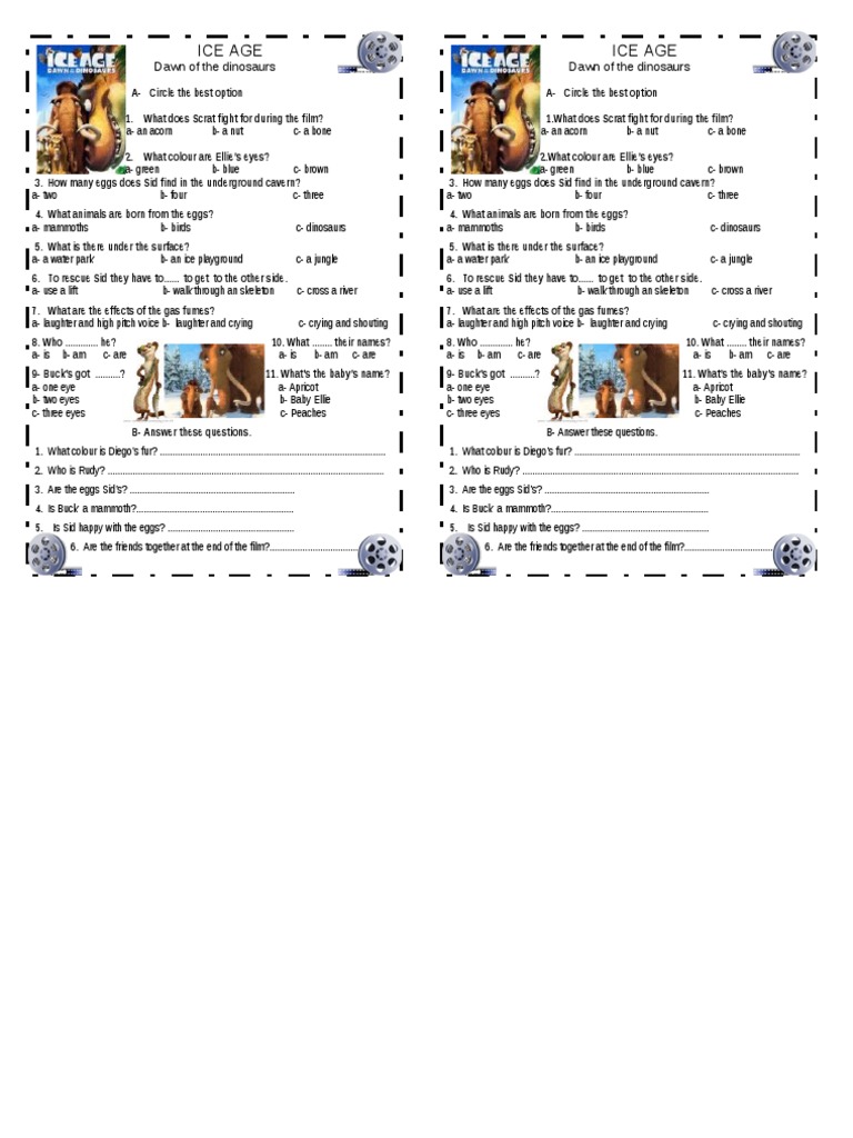 Ice Age: Dawn of the Dinosaurs Quiz | PDF