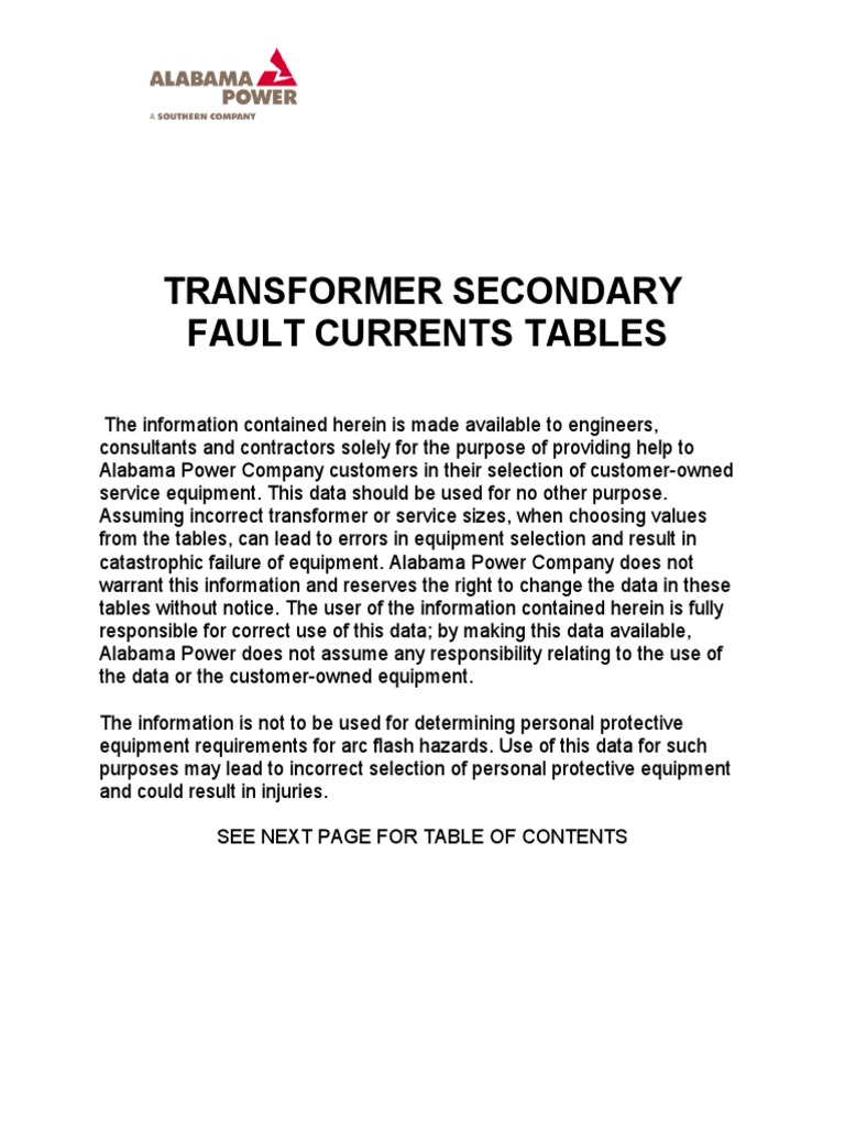 A E Fault Currents Tables FINAL 8 2003 | Download Free PDF ...