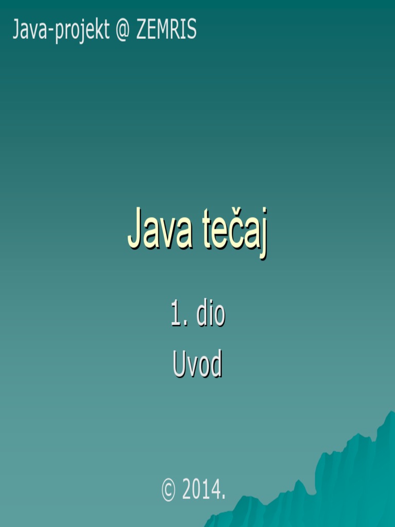 Java Tecaj 01 Prezentacija | PDF