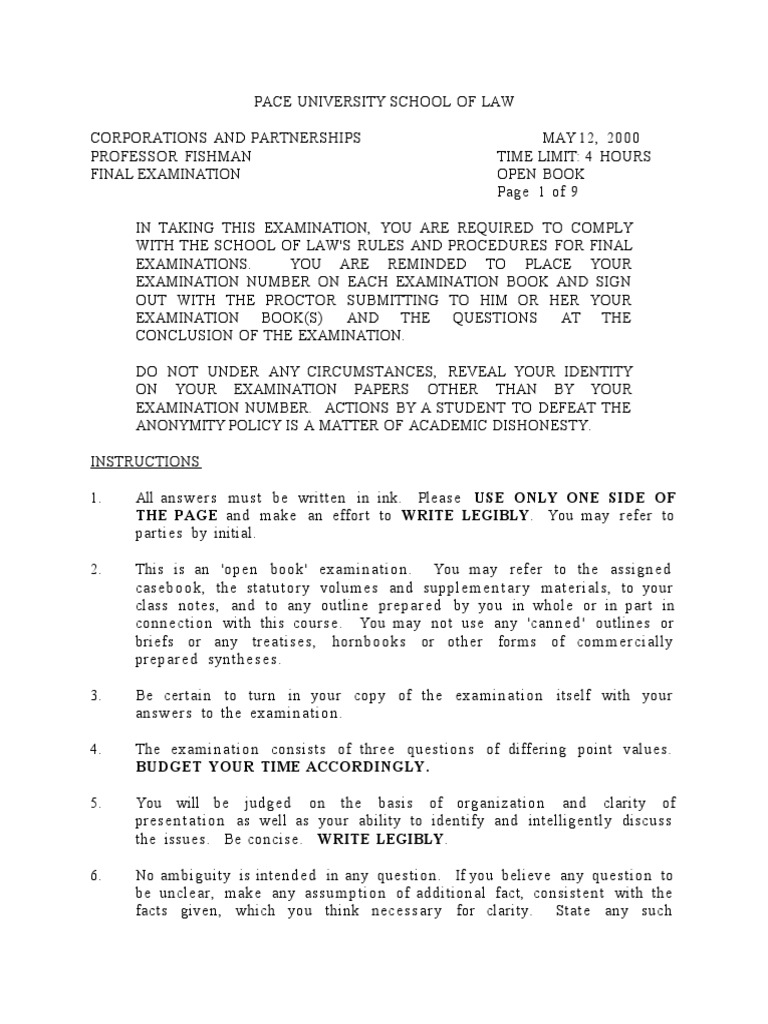 Corporate Law Practice Exam | PDF | Board Of Directors | Stocks