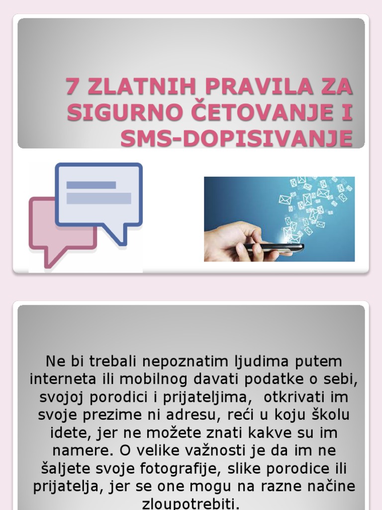 7 Zlatnih Pravila Za Sigurno Etovanje I Sms-Dopisivanje | PDF