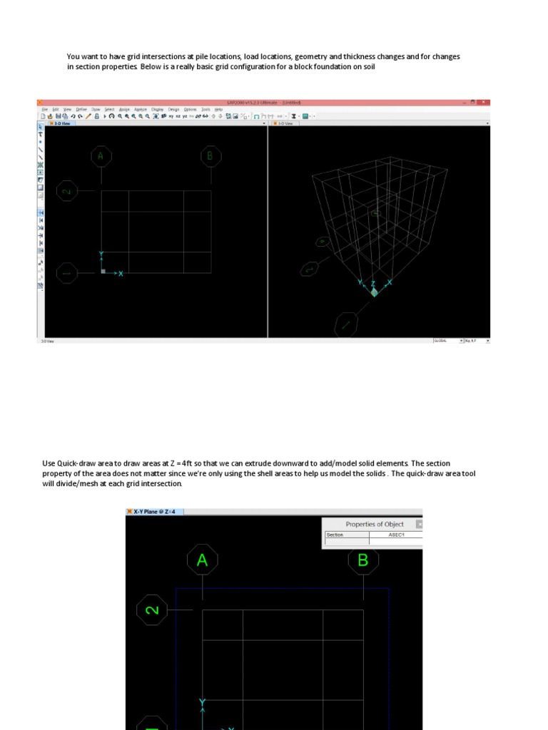 Model block foundation with springs in SAP2000 | PDF | Center Of Mass ...