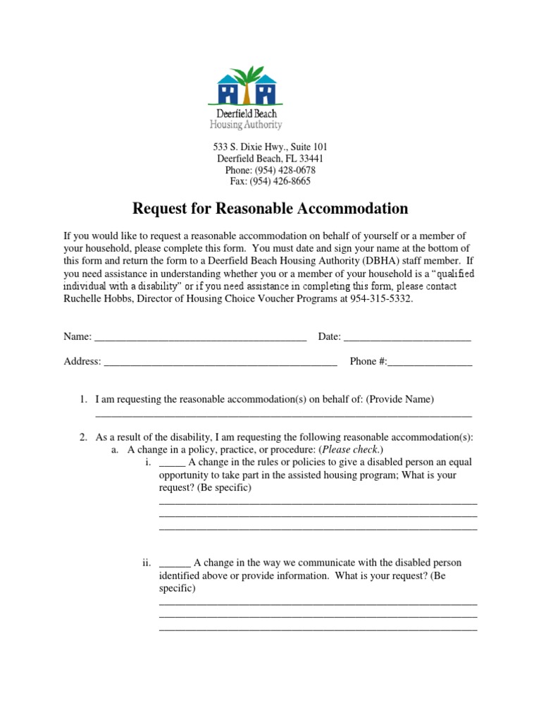 Reasonable Accommodation Forms2 | PDF | Intellectual Disability ...