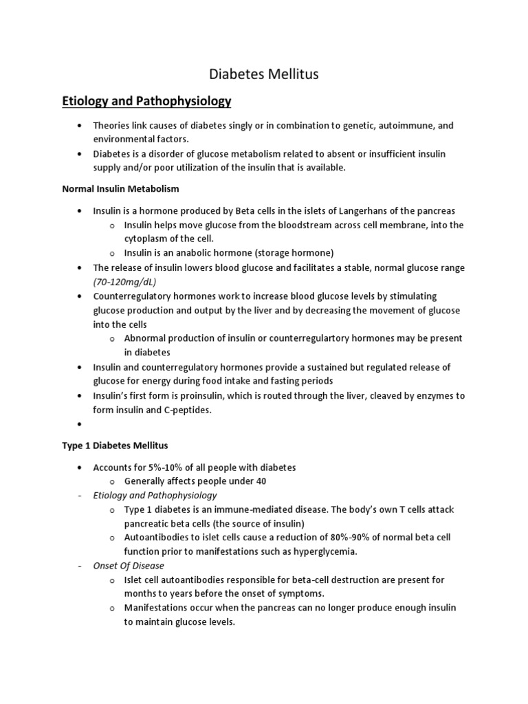 Diabetes Notes | PDF