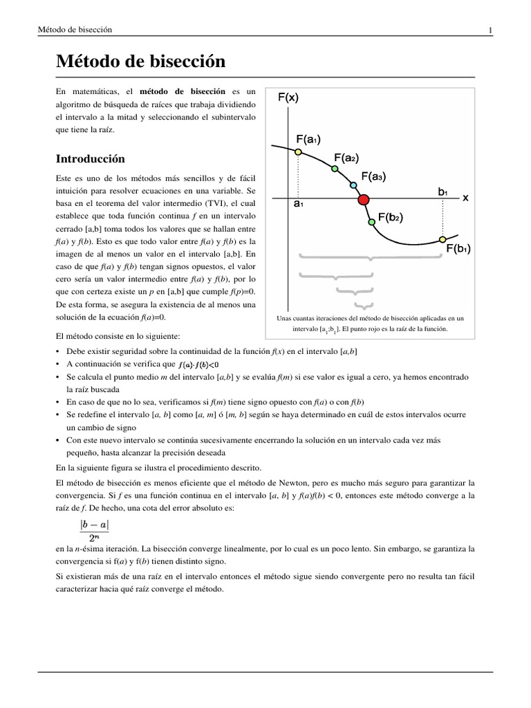 Método de Bisección | PDF | Objetos matemáticos | Análisis