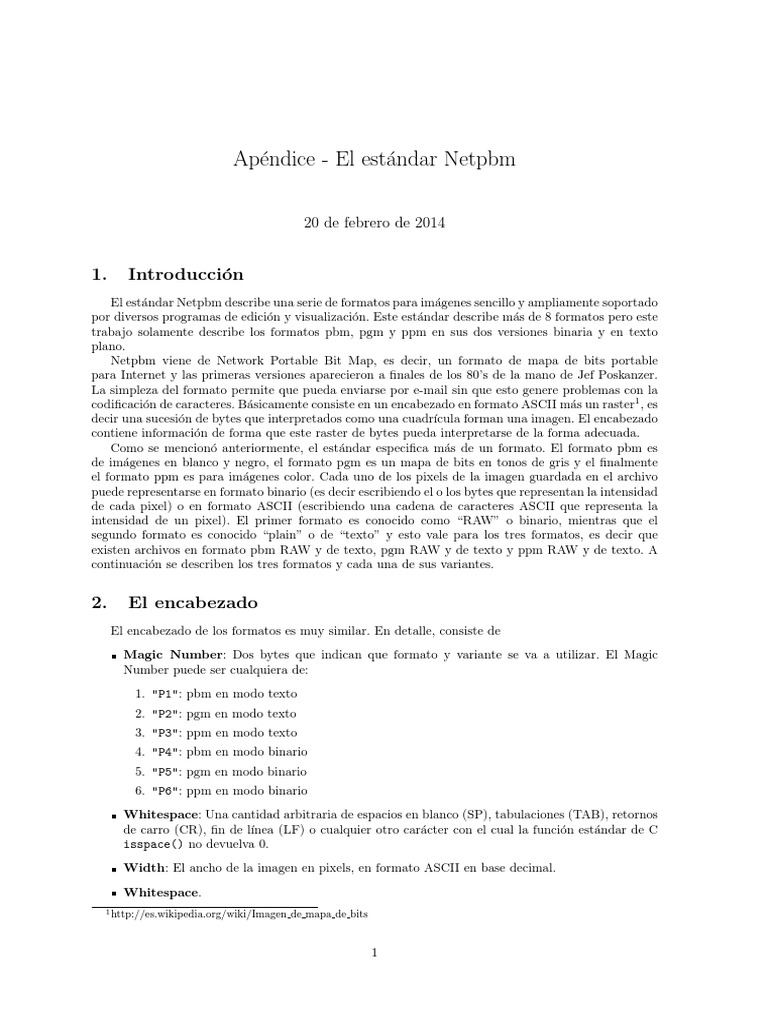 Netpbm Spec | PDF | Poco | Píxel